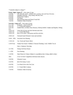 2024 Fair Schedule – The Middlefield Fair